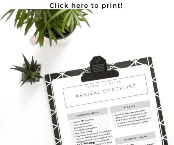 RV Arrival and Setup Checklist - RVing Is Being